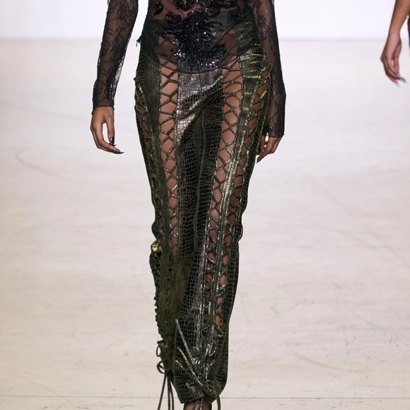 Kim Shui | Pants & Jumpsuits | Kim Shui Studio Lace Up Croc Pant | Poshmark